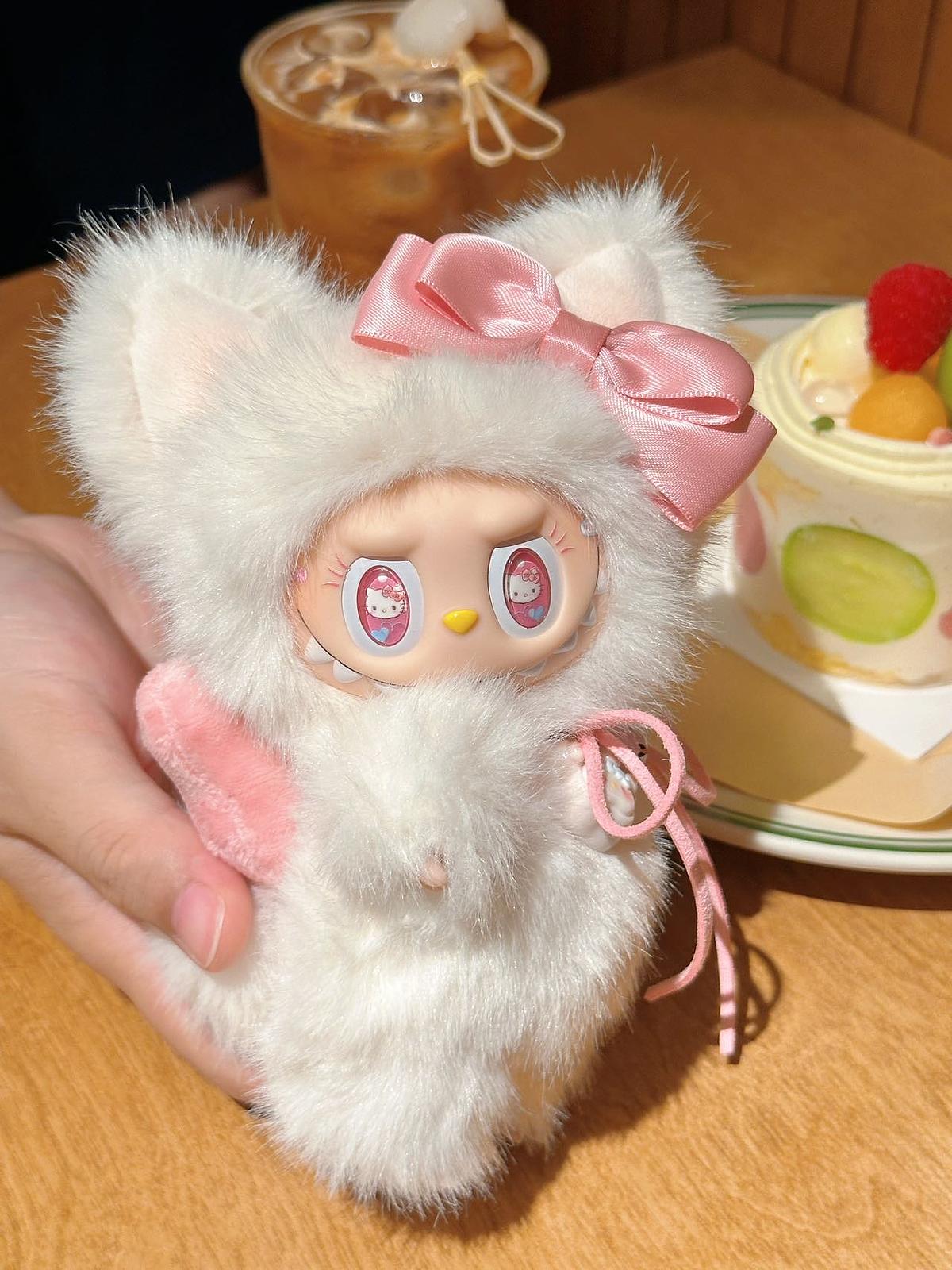 White Hello Kitty – Handmade Labubu Inspired Plush Doll – Sydney Labubu